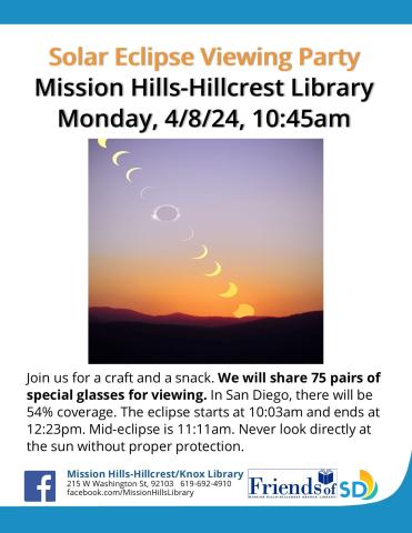 Solar Eclipse Viewing Party | San Diego Public Library